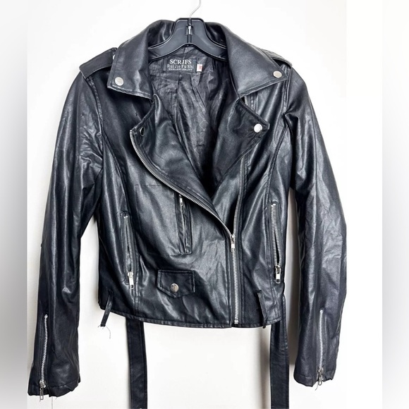 scrjfs | Jackets & Coats | Scrjfs Rui Jie Fu Shi Faux Leather Moto ...